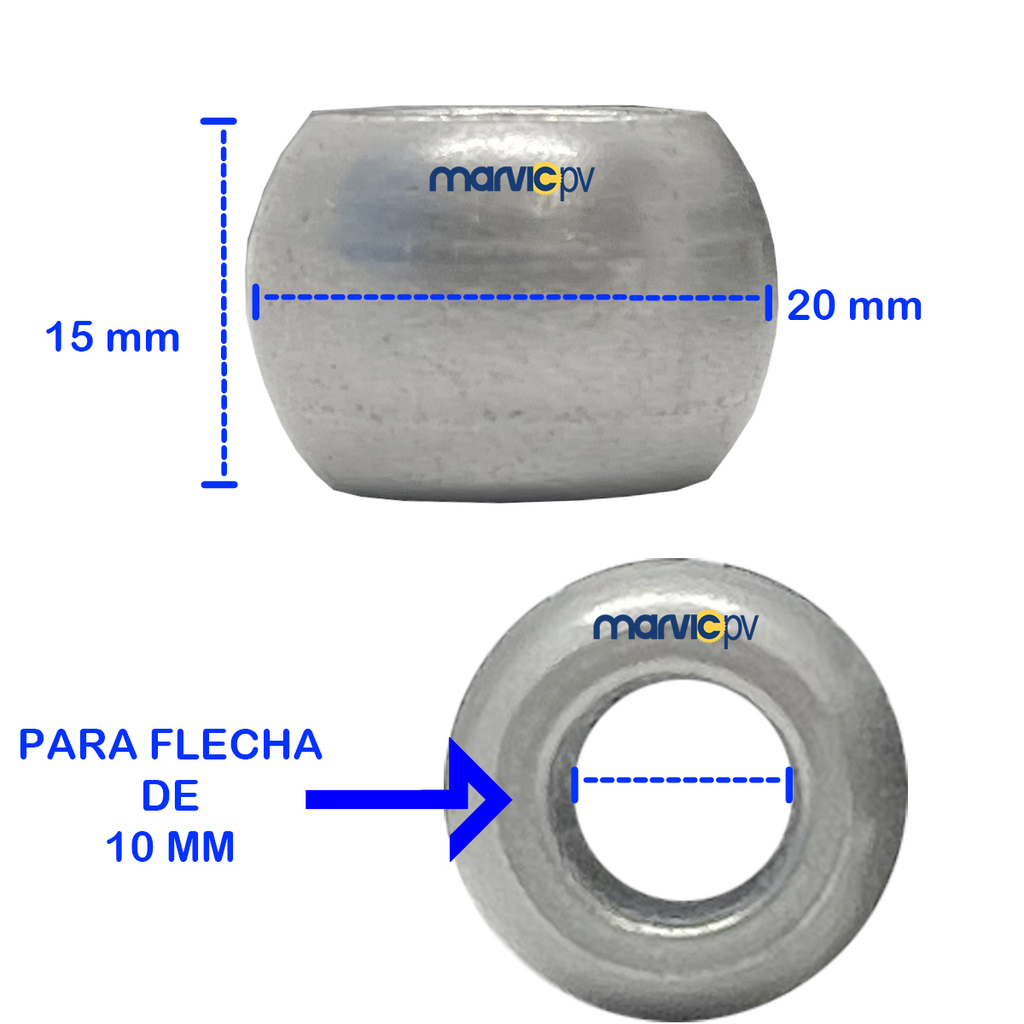 Buje Chumacera 10mm Para Ventilador Mod Milenio 10 Pieza
