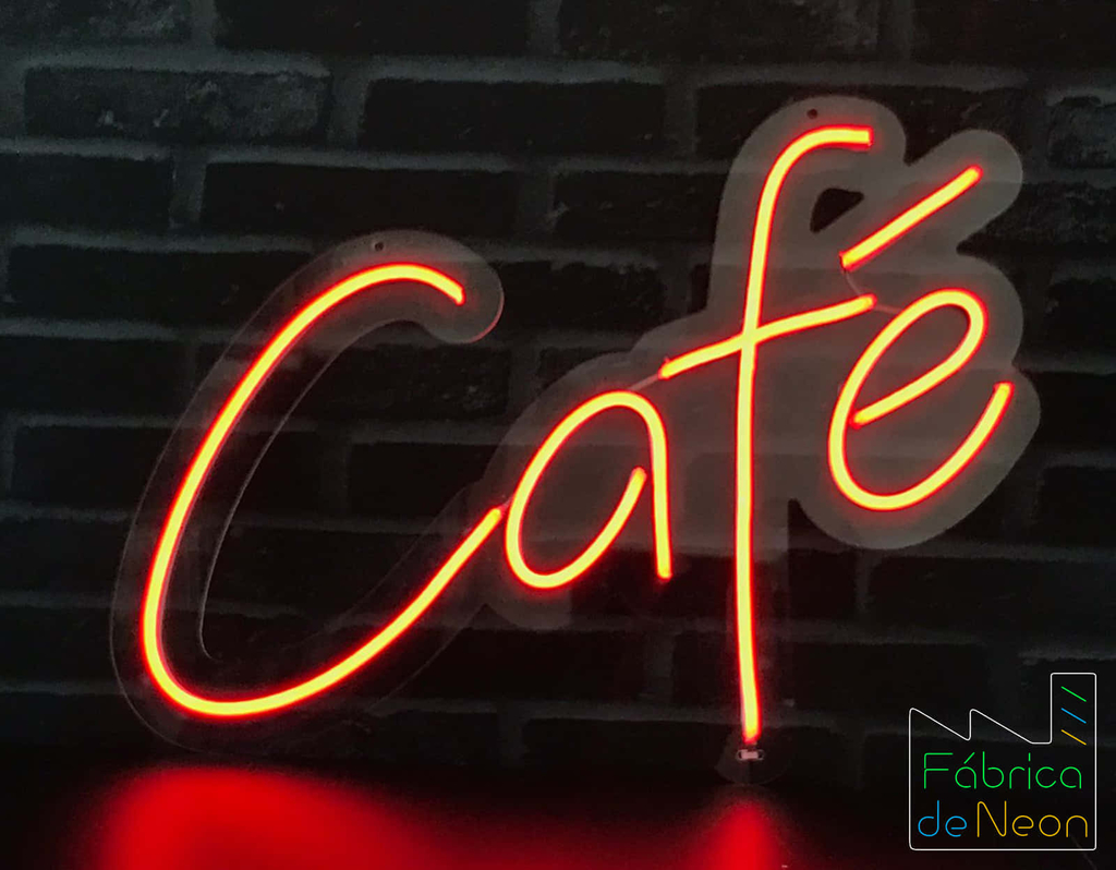 Luminoso Café em Neon de Led