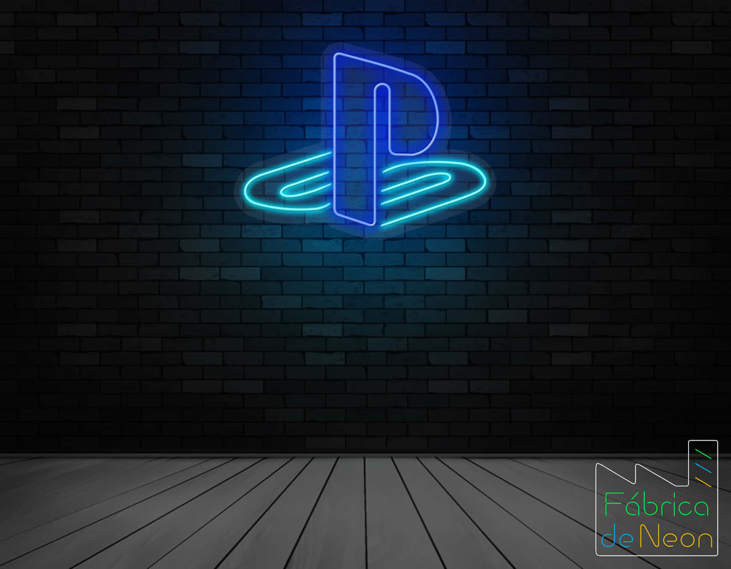 Luminoso Logo Playstation em Neon para decoração gamer