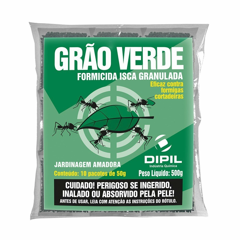 Formicida Grão Verde 10x50g - Dipil | Isca granulada para controle de ...