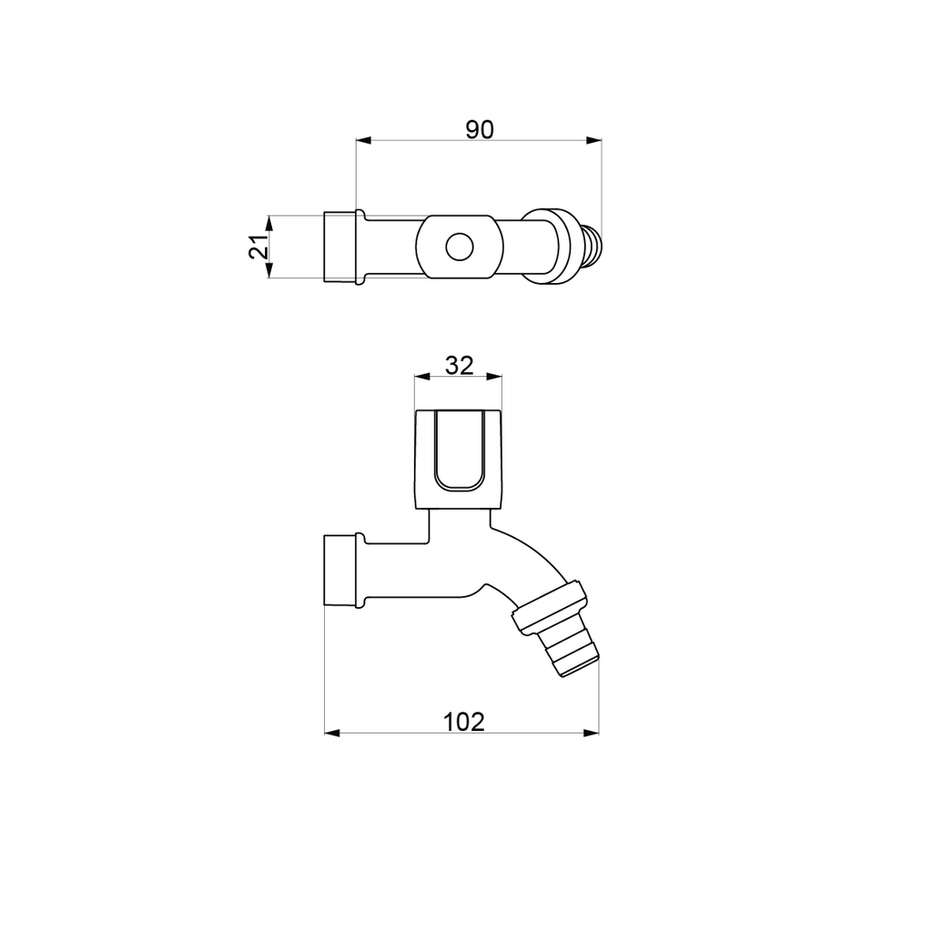 Canilla Para Lavadero Cromada P/ Pared Conexión 1/2 Pulgada