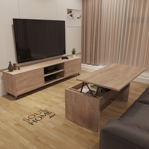 Rack de tv Berlín + Mesa Elevable - Soul Home Deco