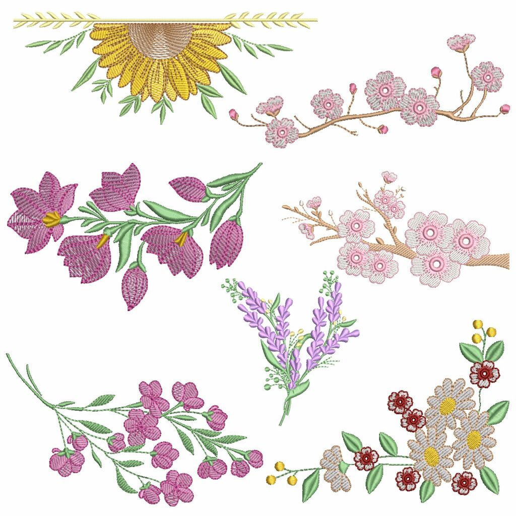 Coleção de Matrizes de Bordado - Florais - HPbordados