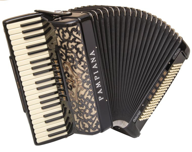 03-Acordeon PAMPIANA 4135-SB Super Baile Cor Preta (100% Made In Italy)