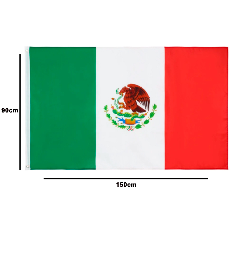 Bandeira Do México Oficial 150 X 90 Cm Alta Qualidade
