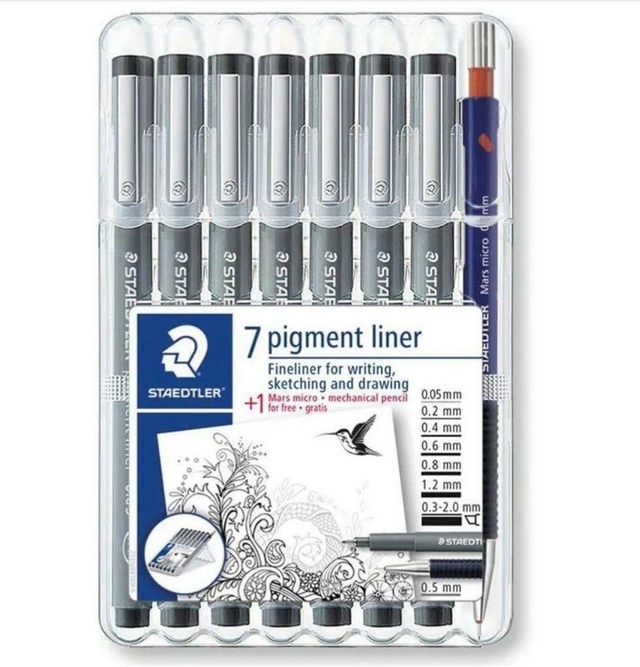 CANETA NANQUIM PIGMENT LINER STAEDTLER - KIT
