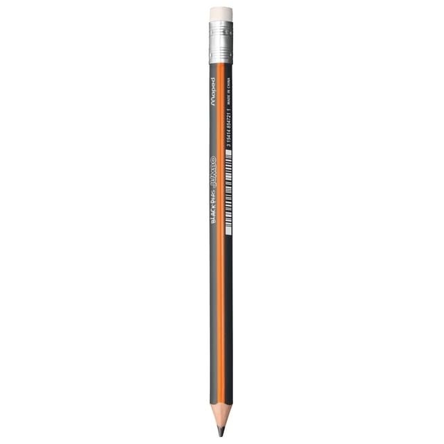 Lápis Preto Jumbo com Borracha Triangular HB Maped Black Peps Lápis Preto Jumbo com Borracha Triangular HB Maped Black Peps