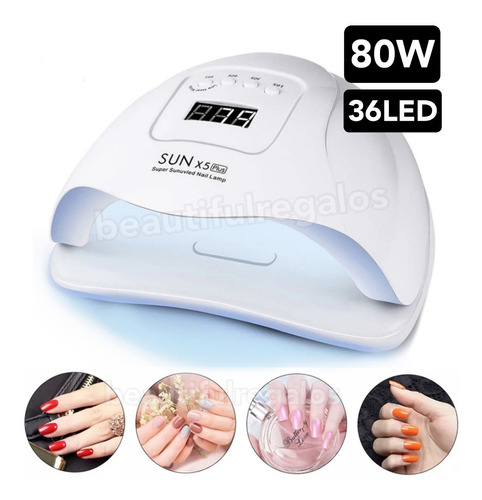 Cabina Lampara Sun X5 Plus Uv Led 80w Timer Semi Gelificada