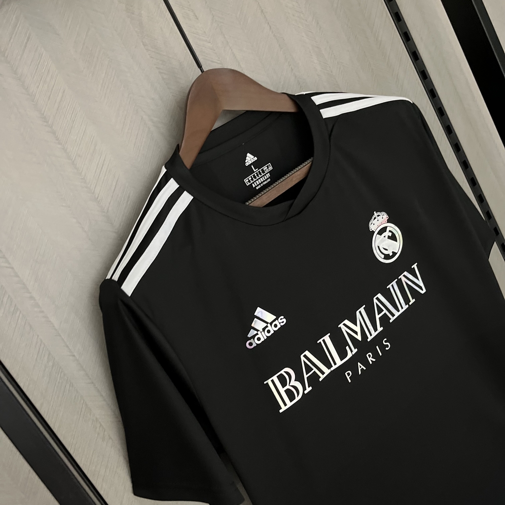 Camisa Real Madrid Balmain 23/24 Torcedor Adidas Masculina - Preta ...