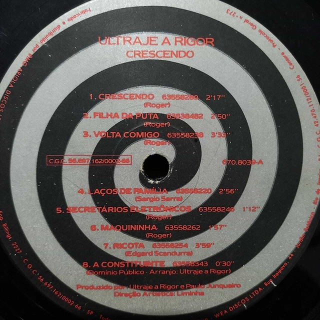 Disco de Vinil LP Ultraje a rigor Crescendo