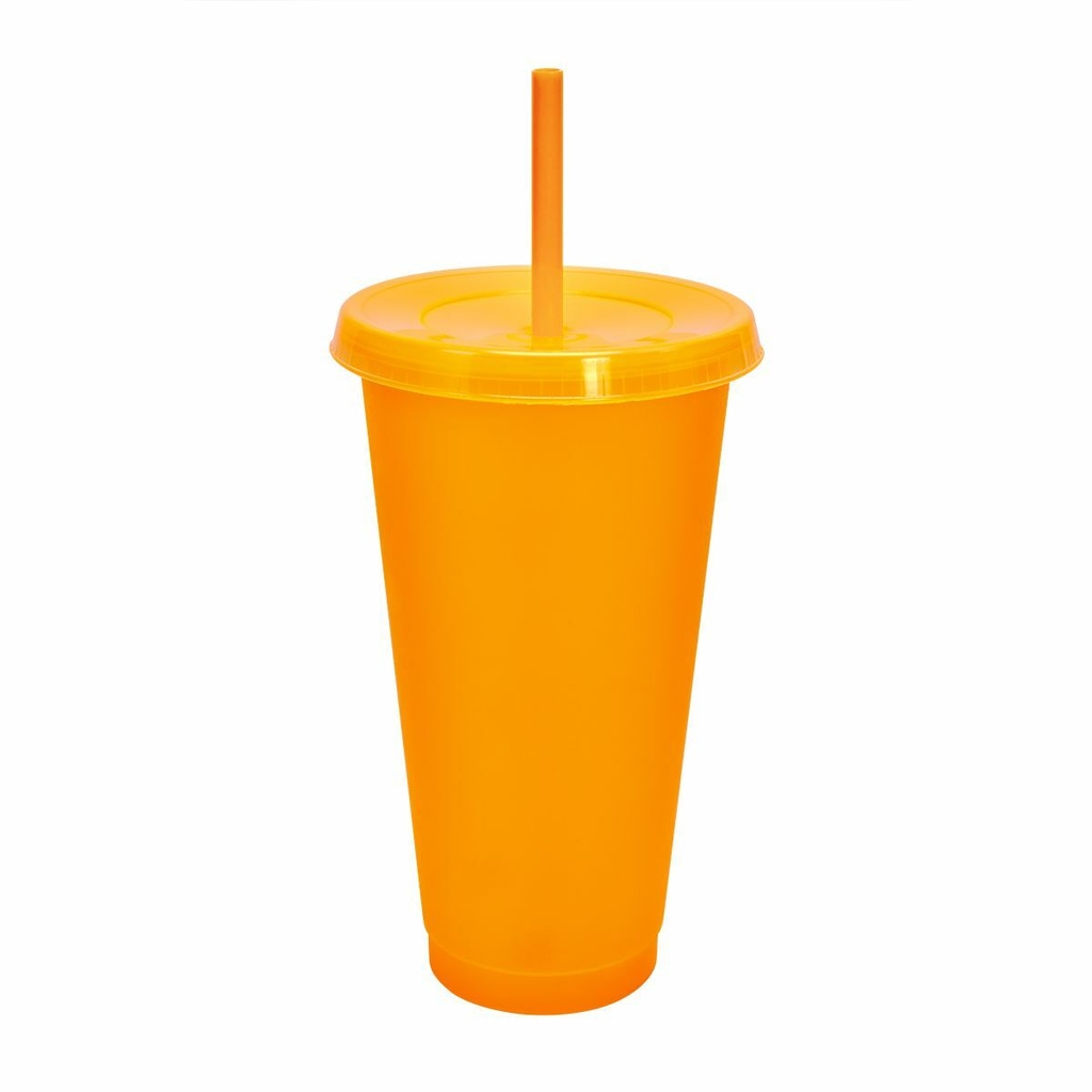 Vaso con tapa y popote Colors - Comprar en Vasos Pop