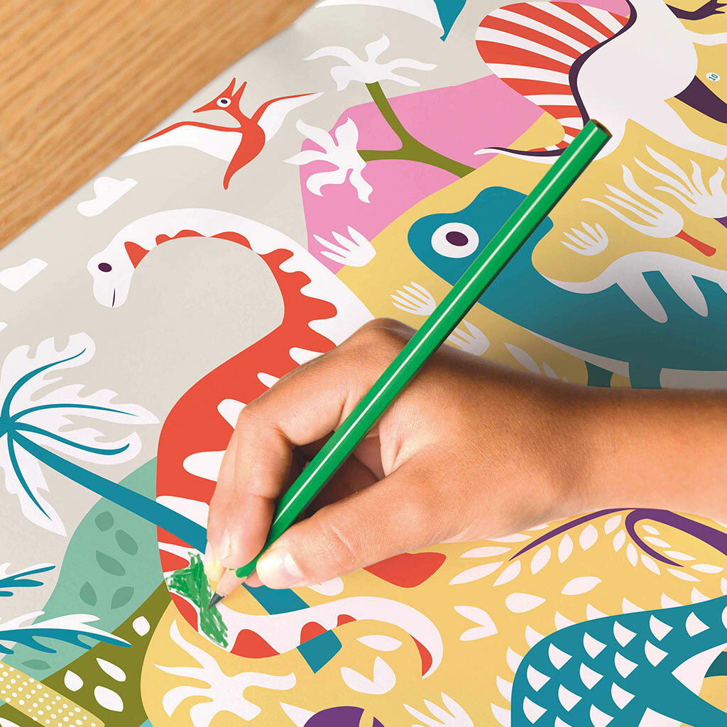 Póster para colorear de dinosaurios - COCONINI