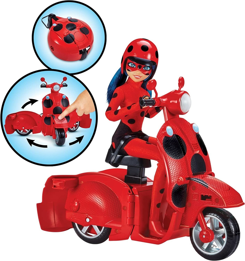 Miraculous Ladybug Scooter Transformable con Muñeca