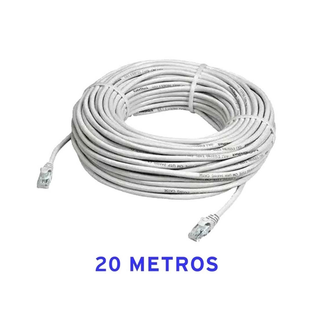 Cable De Red Ethernet 20 Metros Cat 6E Conectores RJ45