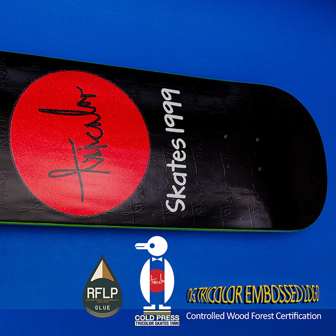 Tricolor Embossed Pixel Reissue 1999 Hybrid Shape 8.25" Skateboard Deck