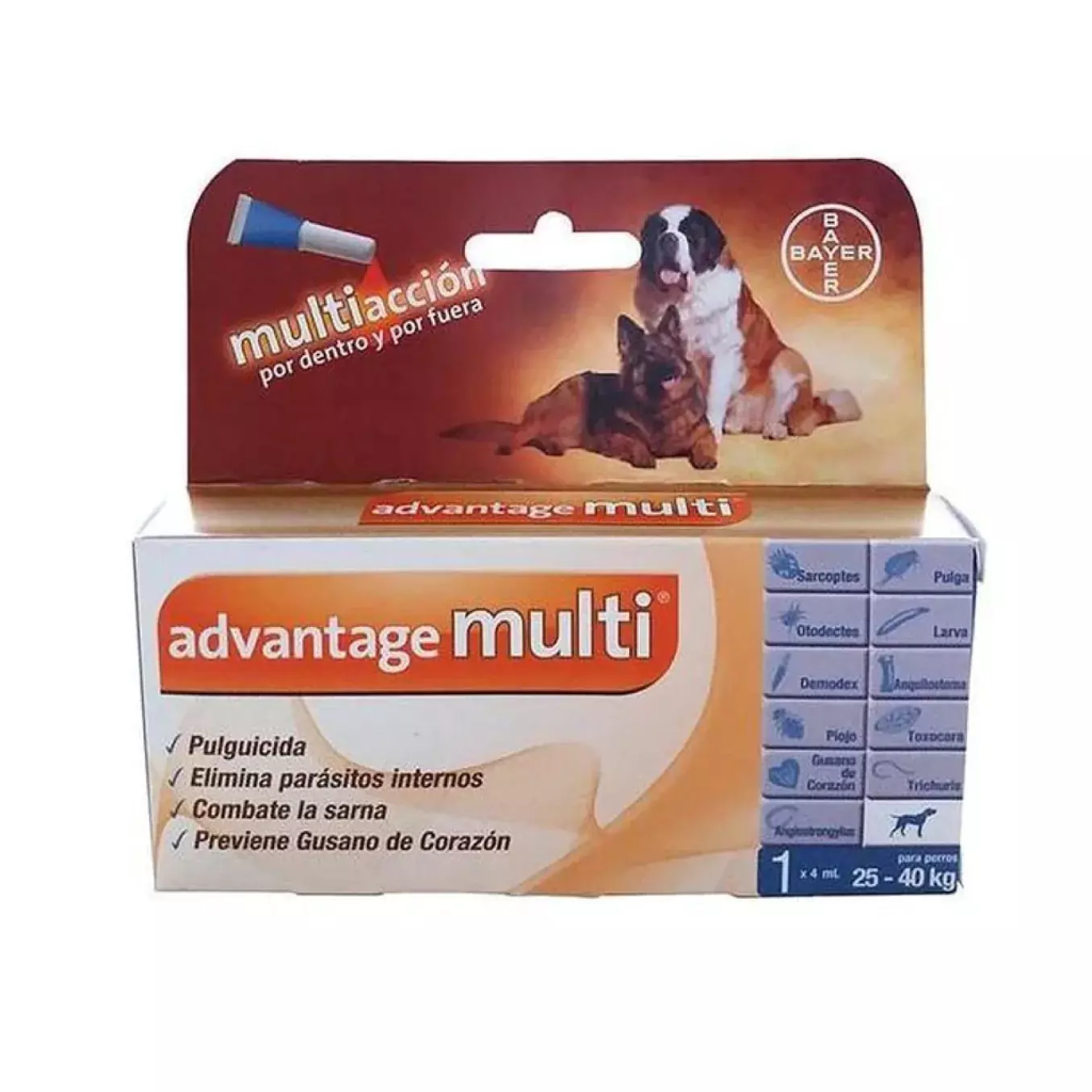 ADVANTAGE MULTI 4 ML DOG 25 A 40 KG - URBAN VET MEX