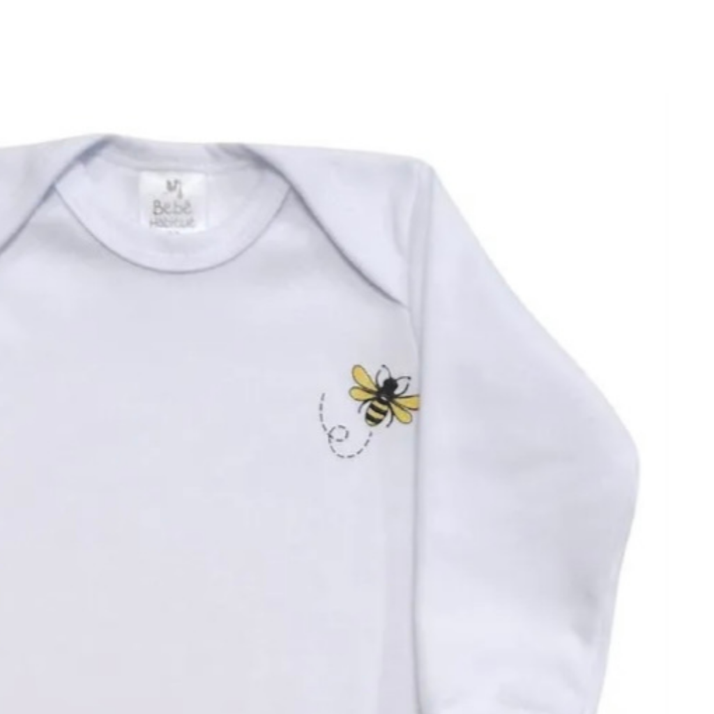 CJ Body manga longa + Mijão branco Abelha - Vira pé