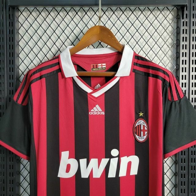 Camisa Retrô AC Milan 09/10 Home Adidas - Vermelho e Preto