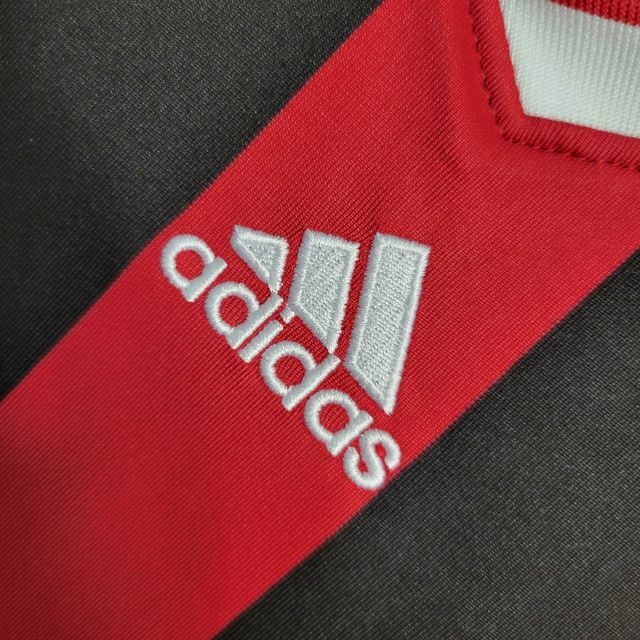 Camisa Retrô AC Milan 09/10 Home Adidas - Vermelho e Preto