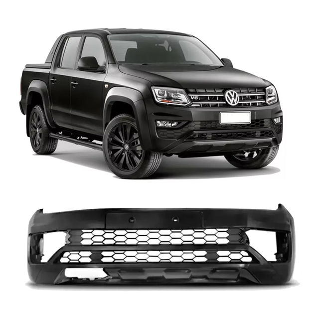 Parachoque Amarok 2017/2021 Com Grade Dianteiro Preto Liso