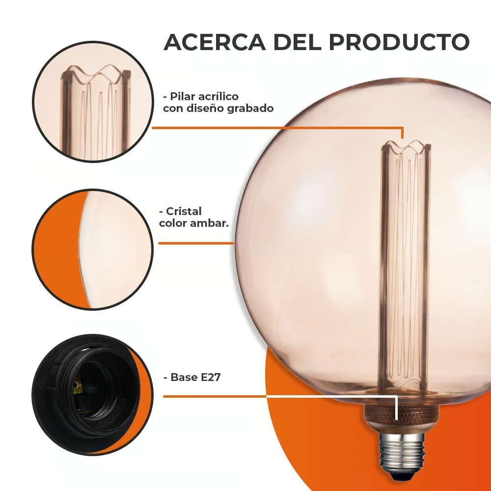 LAMPARA LED TIPO FILAMENTO 3W 2000K E27/TECNOLITE 3DG200LEDFC20VA