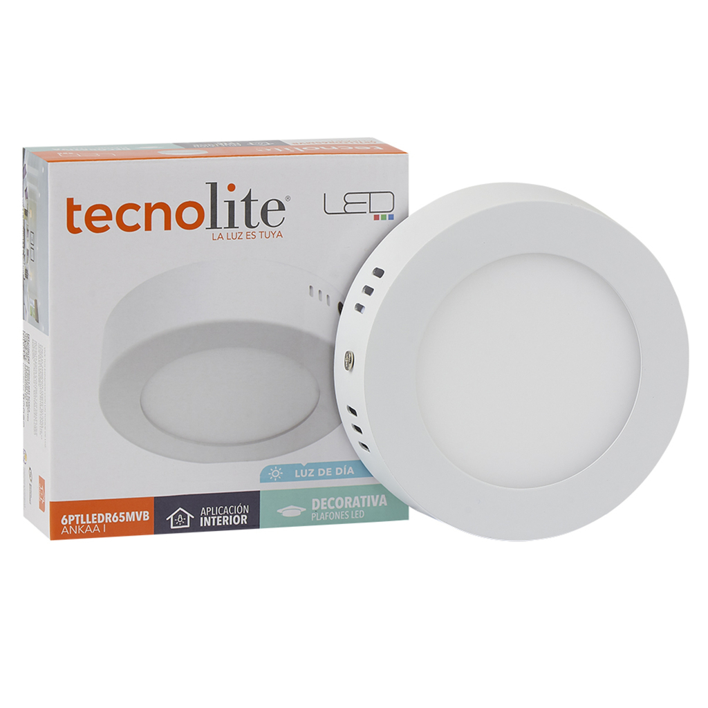 INTERIOR PLAFONES LED 6W 6500K LUZ BLANCA 6PTLLEDR65MVB
