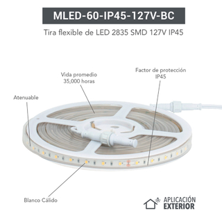 TECNOLITE TIRA LED 5M LUZ BLANCA MLED-60-IP45-127V/LD