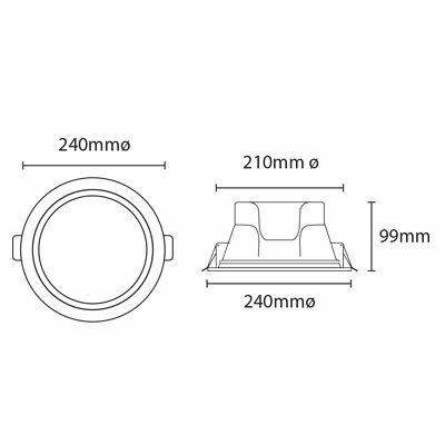 LUMINARIA SMD LED EMPOTRAR TECHO 35W BCO DOWN LIGHT TL-6035.B