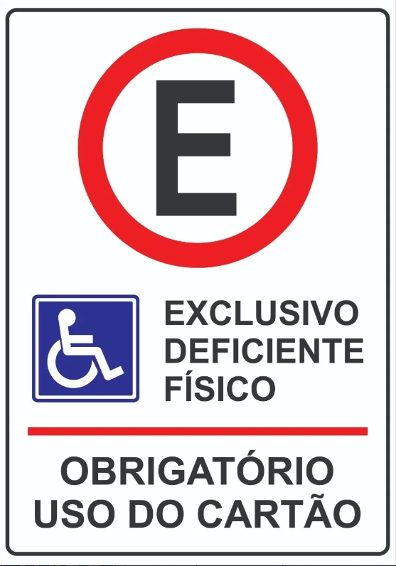 Placa para Estacionamento PCD sem pilar