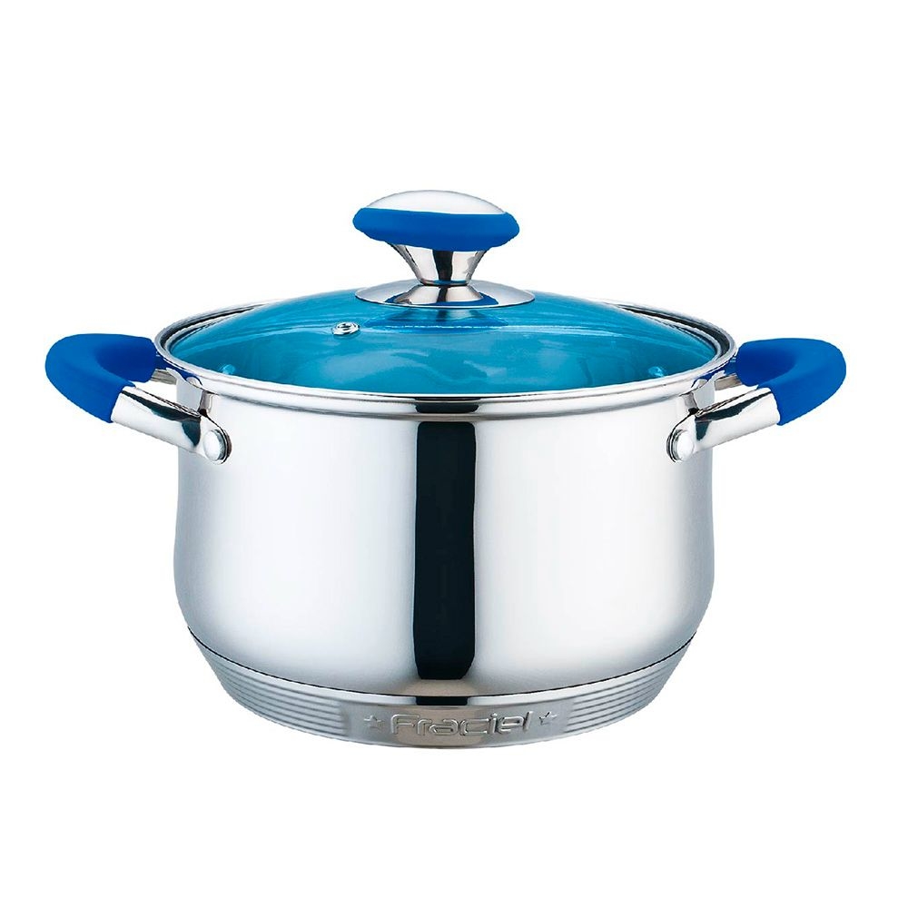Batería De Cocina 12 Pz Acero Inox Omania Azul Fraciel