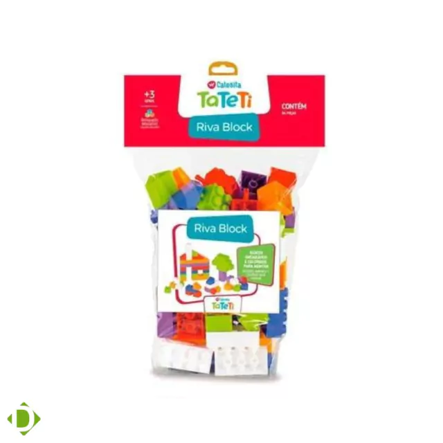 BRINQUEDO RIVA BLOCK 126 PEÇAS SACOLA PVC - TATETI 0006