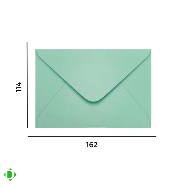 ENVELOPE CARTA 114X162 COLOR VERDE CLARO ( TAHITI ) C/100