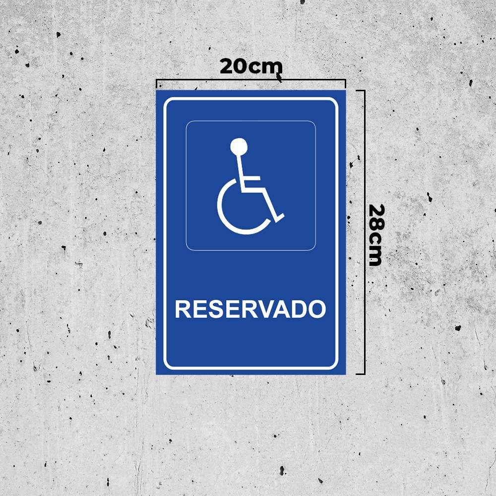 Placa de Sinalização Cadeirante Reservado em Pvc