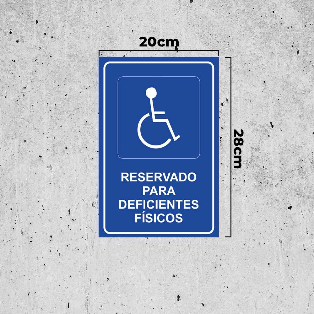 Placa de Sinalização Reservado Para Deficientes Físicos