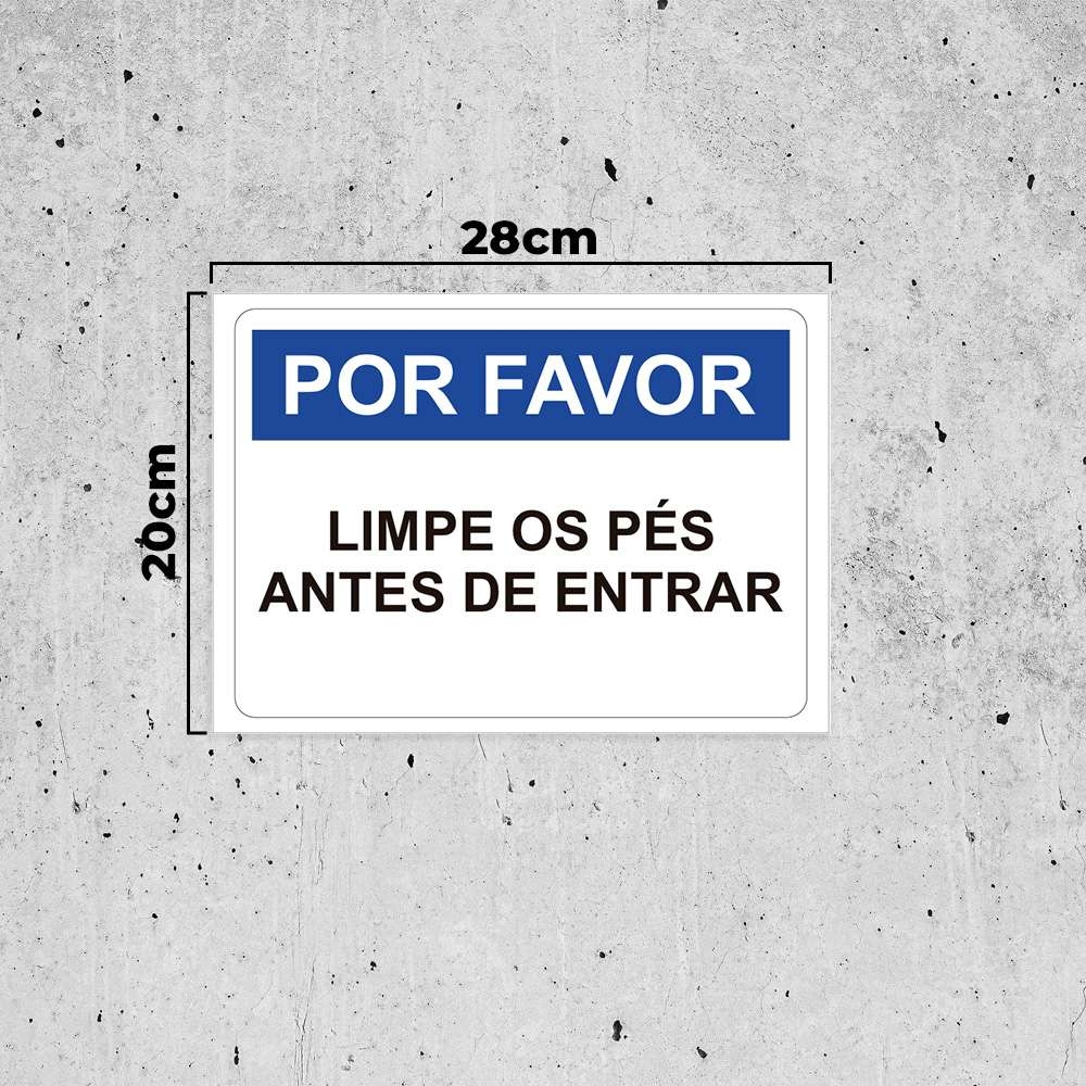 Placa De Sinalização Por Favor Limpe Os Pés Antes De Entrar