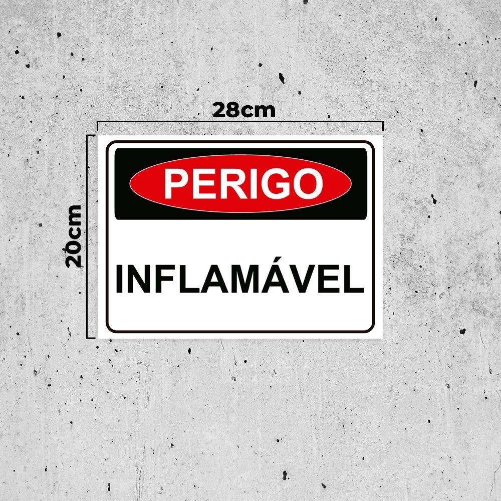 Placa de Sinalização Perigo Inflamável - SigmaDecor