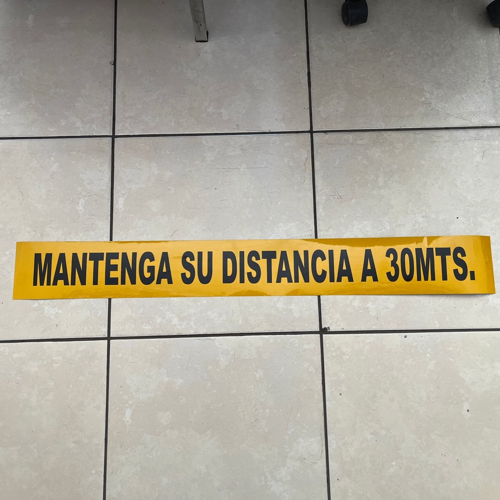 Calca reflejante " Mantenga su distancia 30mts" 100cm x 12cm