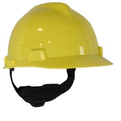 Casco MSA tipo cachucha color amarillo suspensión matraca Fast-track
