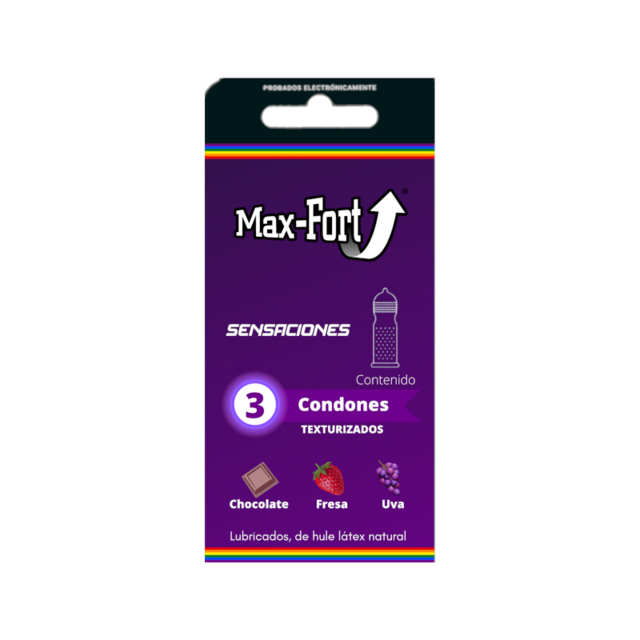 Condones Max-fort Sensaciones Cartera 3 Pzs Sabores Texturas
