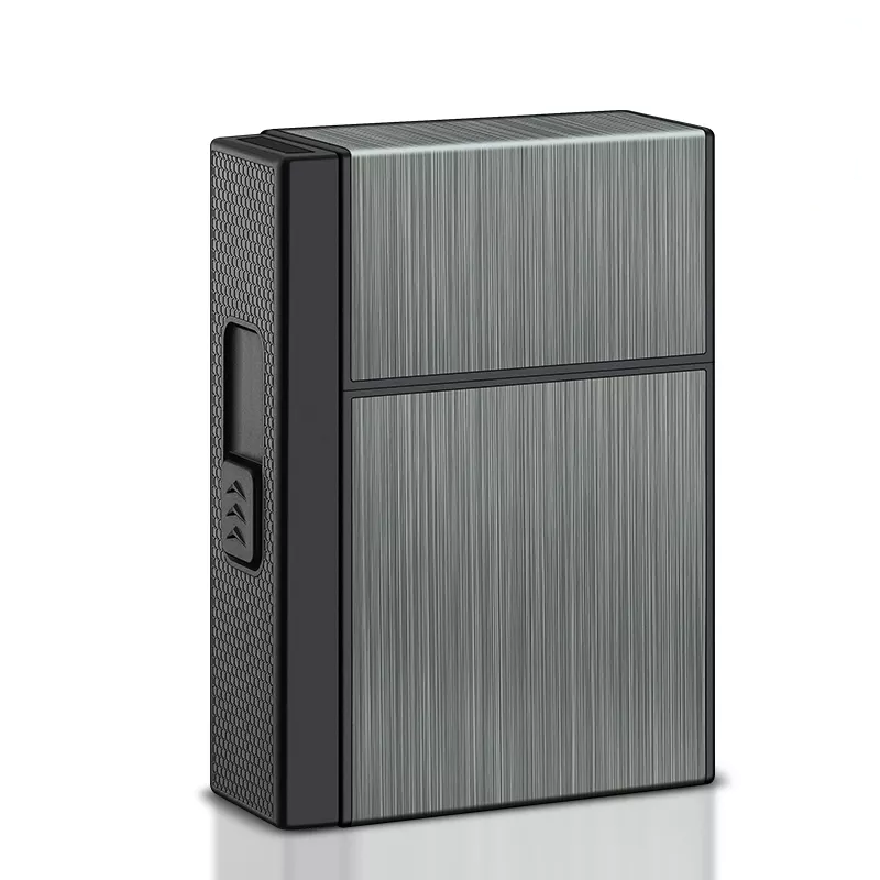 Pitillera Con Encendedor Electrónico Recargable Usb Plasma Doble Arco