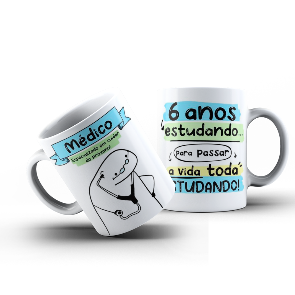 Caneca Flork Profissão Médico 325ml - Nicolados