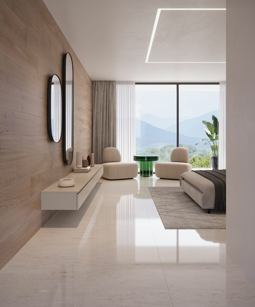 Porcelanato Esmaltado Brillante Coral Shell 60x120 Cesantoni