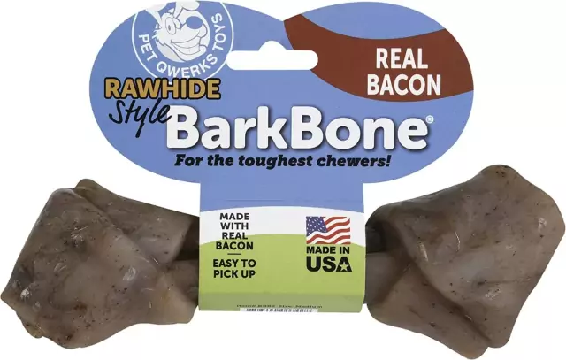 Mordedor BarkBone Brinquedo mastigável para cães, Sabor Bacon