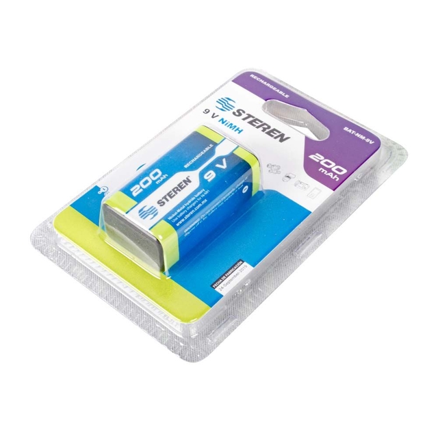 Pila Recargable NiMH 9V (cuadrada) 200 mAh | Baterías y pilas