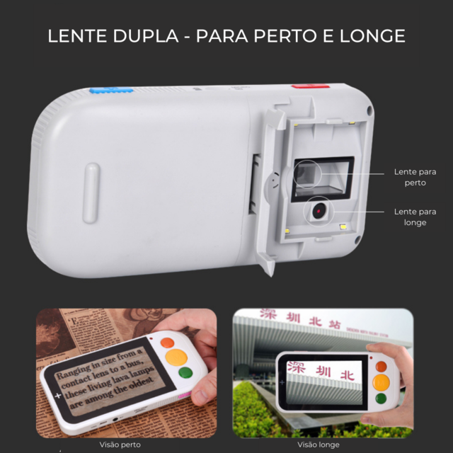 Lupa Eletrônica Portátil Tela LCD 4.3" Colorida LUPA43BVAV