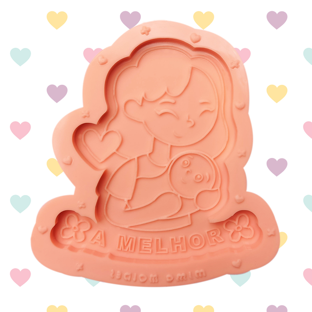 Molde Mãe e Bebê "A Melhor" - 6cm - Dia das Mães - Coleção Mãezinha