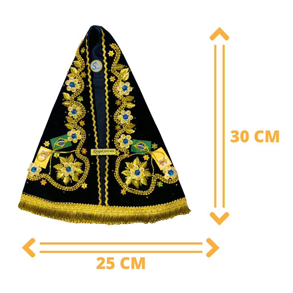 Manto Nossa Senhora Aparecida 30cm Luxo