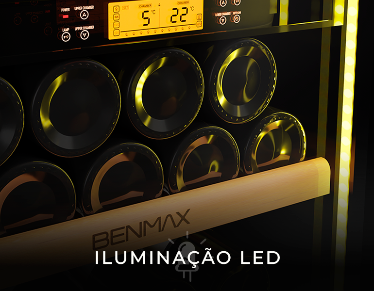 Adega Benmax Expert 200 Slim Dual Zone 220V - Capacidade de até 200 ...