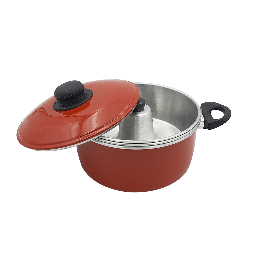 PANELA DE PUDIM 5 EM 1 VERMELHA É DE CASA