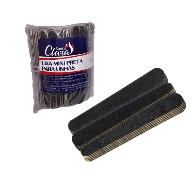 Lixa Mini Extra Preta p/ Unha c/ 144 unid Santa Clara
